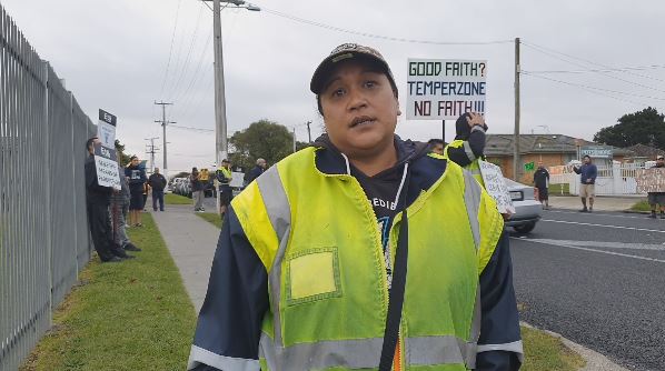 Workers protest outside Temperzone Factory - TP+